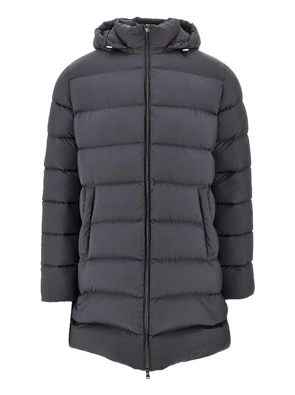Herno Nylon Microfiber Goose Down Parka Coat - Grey