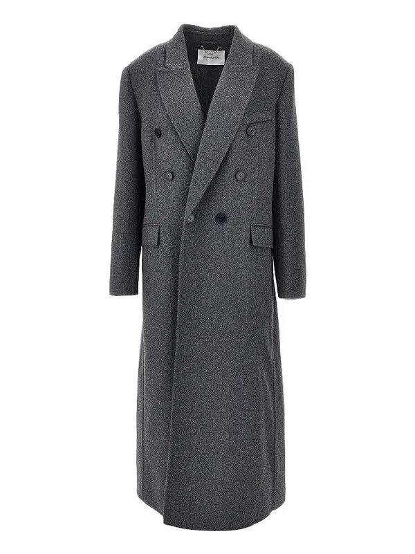 Victoria Beckham Mélange Wool And Cashmere Long Coat - Grey