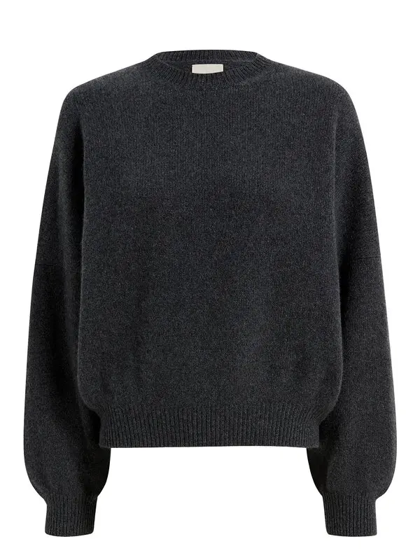 Khaite Margaux Cashmere Crewneck Pullover - Charcoal