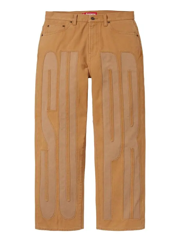 Supreme Inset Spellout Baggy Jean - Brown