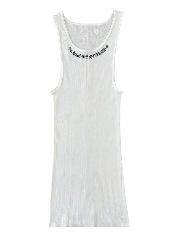 Chrome Hearts X Mayumi Foti Neck Logo Ribbed Tank Top - White