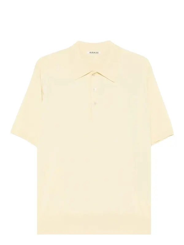 Auralee Giza High Gauge Knit Polo - Yellow