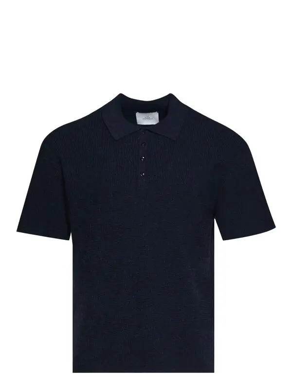 THE ELDER STATESMAN Superlight Waffle Stitch Polo - Blue