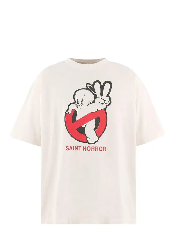 SAINT MXXXXXX Horror" Short Sleeve T-shirt - White