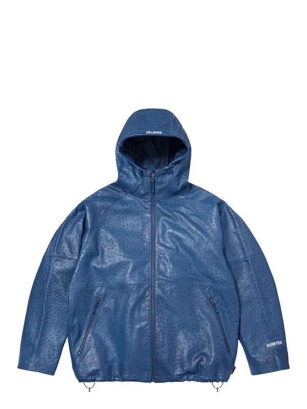 Supreme Gore-tex Ostrich Embossed Leather Jacket - Blue