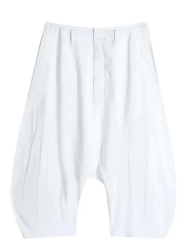 LEMAIRE Creased Dropped Crotch Bermudas - White