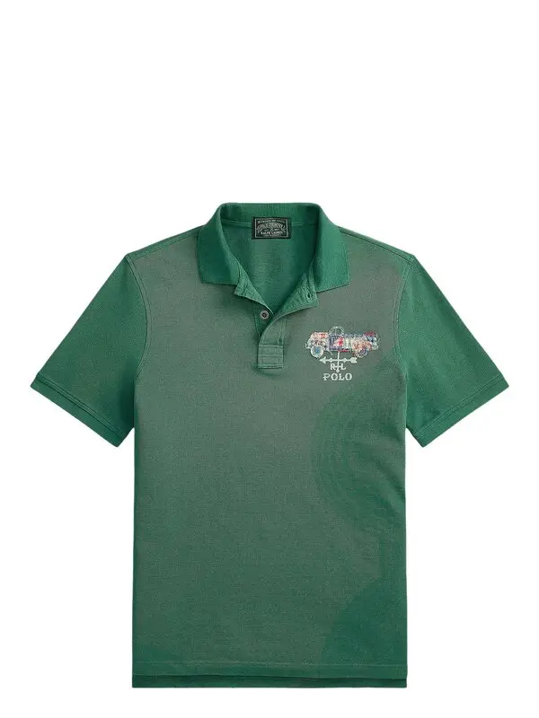 Polo Ralph Lauren Artisan Mesh Farm Patch Polo Shirt - Green