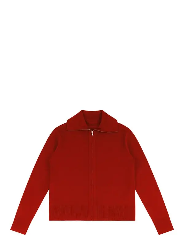 ENTIRE STUDIOS Knit Zip Up Jacket - Red