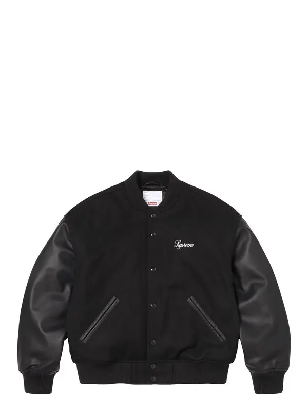 Supreme Cross Varsity Jacket - Black