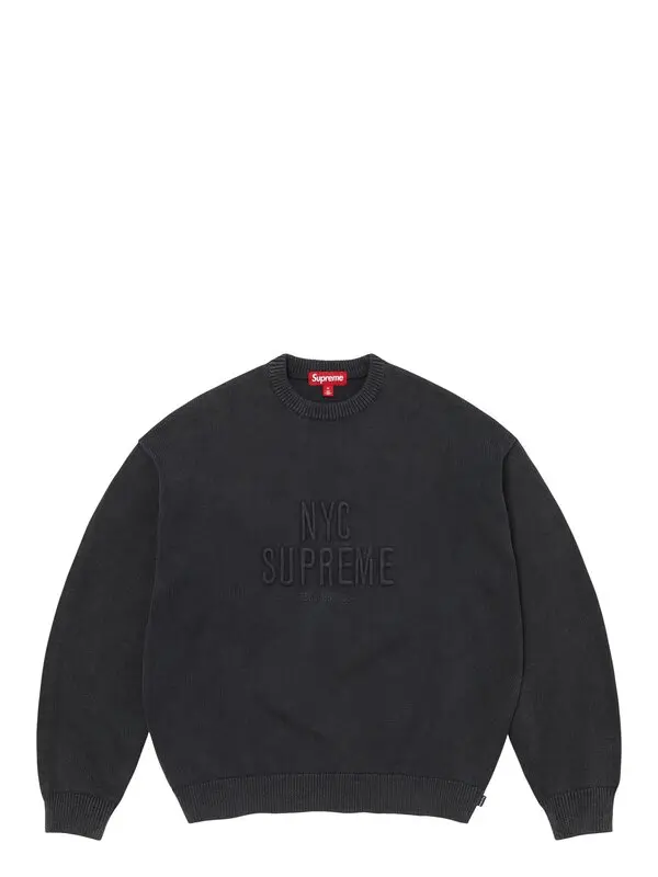 Supreme Overdyed Raised Sweater - Black