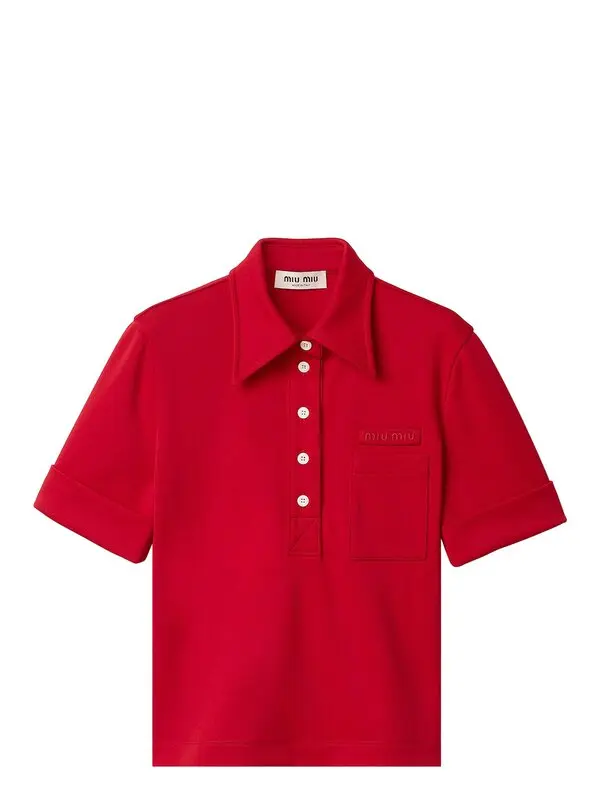 Miu Miu Jersey Polo Shirt - Red