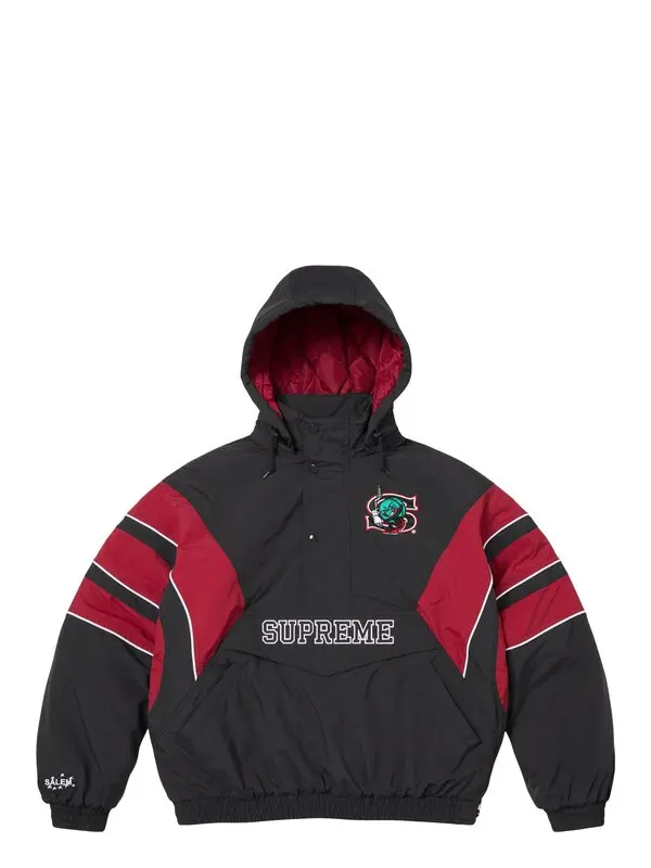 Supreme X Salem Half Zip Stadium Jacket - Black