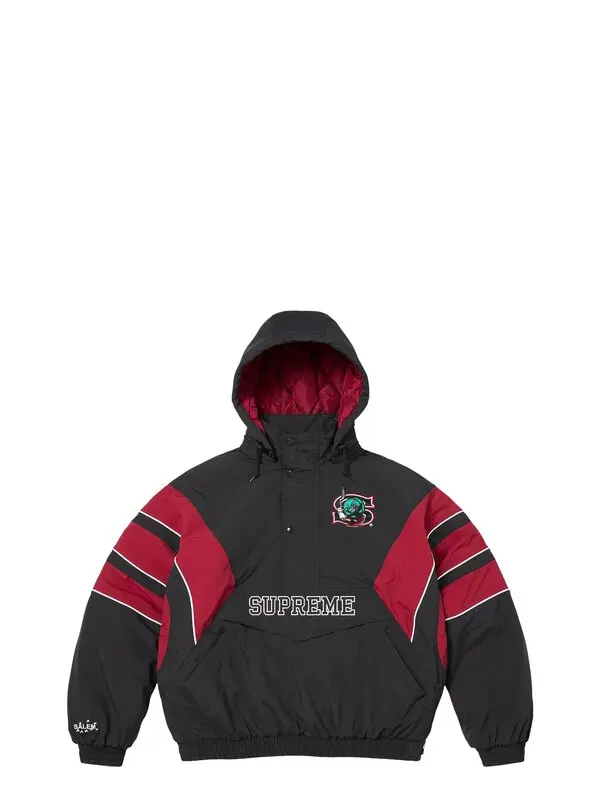 Supreme X Salem Half Zip Stadium Jacket - Black