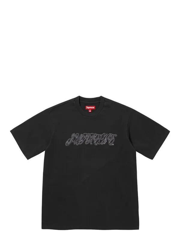 Supreme Raised Script Short-sleeve Top - Black