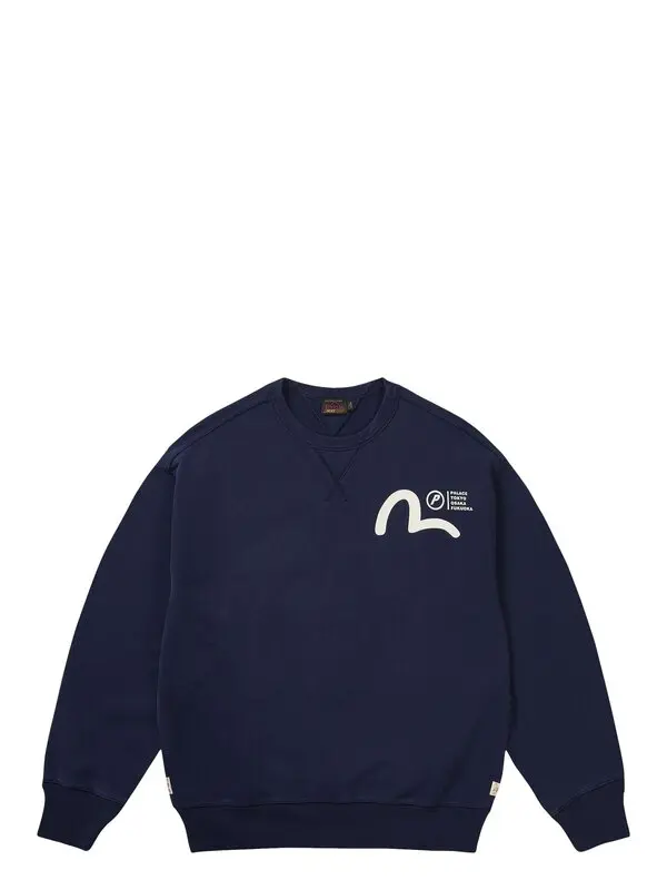 PALACE X Evisu Crew Sweatshirt - Blue