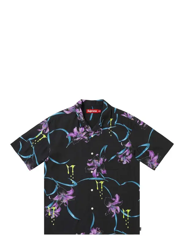 Supreme Aoi Lilies Short-sleeve Shirt - Black