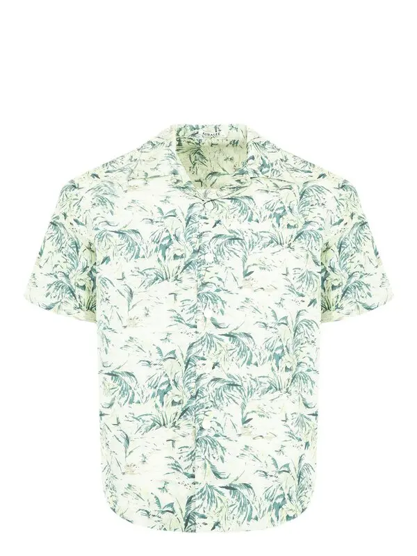 Auralee Printed Airy Silk Half-sleeved Shirt - Green