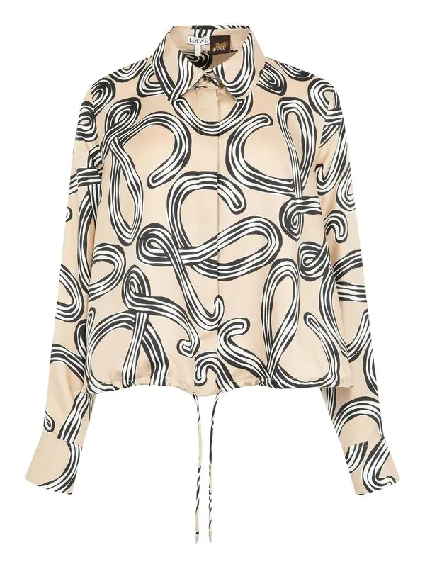 Loewe Balloon Sleeve Printed Shirt - Tan