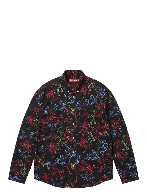 Supreme Floral Print Flannel Shirt - Black