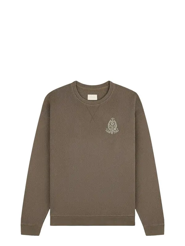 Aimé Leon Dore Saint George Piqué Crewneck Sweatshirt - Brown