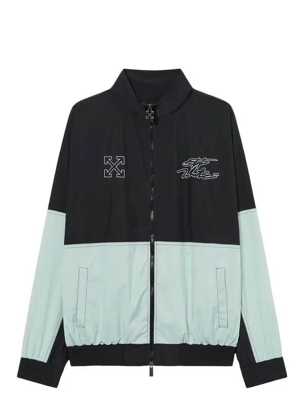 Off-White Marker Print Relaxed Fit Track Jacket - Black