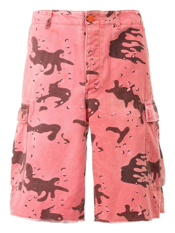 HELLSTAR Camouflage Cargo Shorts - Pink