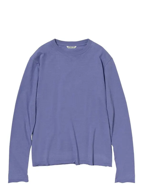 Auralee Brushed Organic Cotton Jersey Long-sleeve Tee - Purple