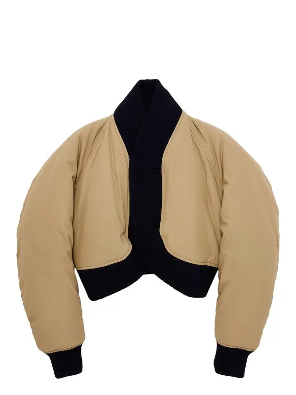 JEAN PAUL GAULTIER Round Ribbed Bomber Jacket - Tan