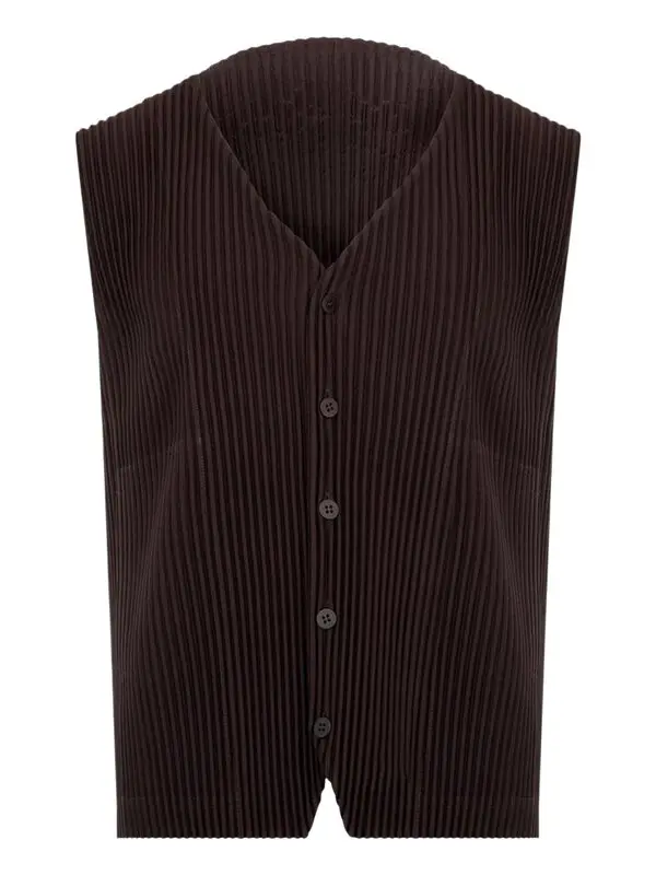 Issey Miyake Pleated Vest - Black