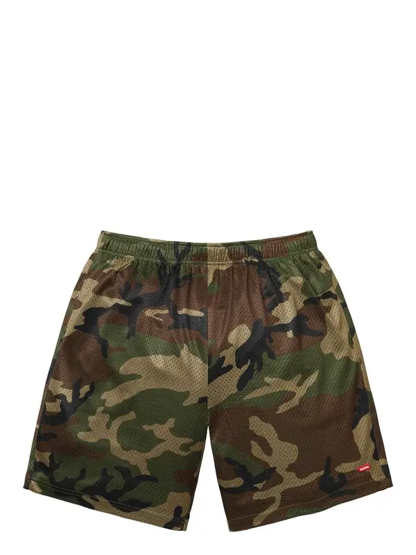 Supreme Small Box Baggy Mesh Short Woodland Camo - Green