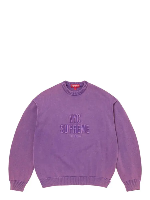 Supreme Overdyed Raised Sweater - Purple