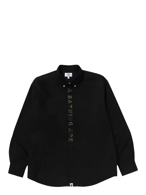 A BATHING APE 1st Camo Applique Oxford Long-sleeve Shirt - Black