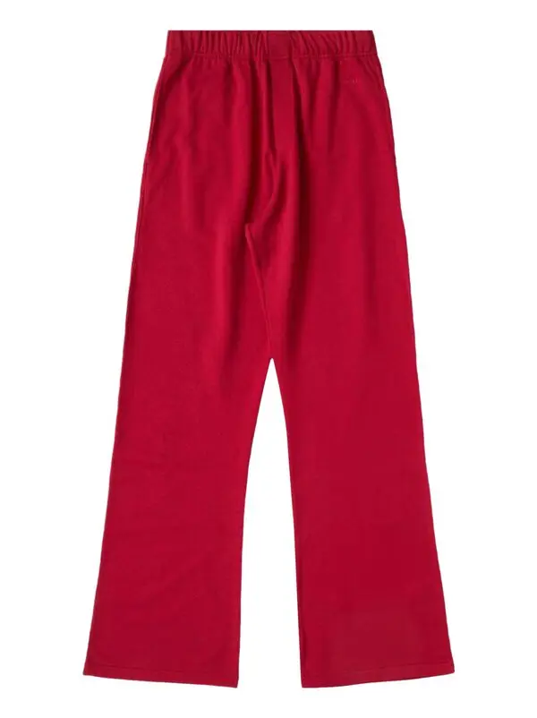 COURREGES Embroidered Fleece Sweatpants - Red