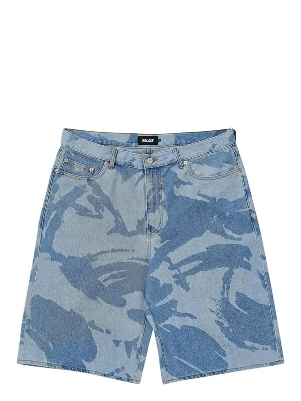 PALACE Baggy Jean Shorts In Light Stonewash Dpm - Grey