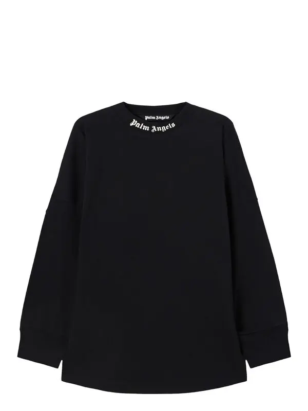 Palm Angels Logo Long Sleeve T-shirt - Black
