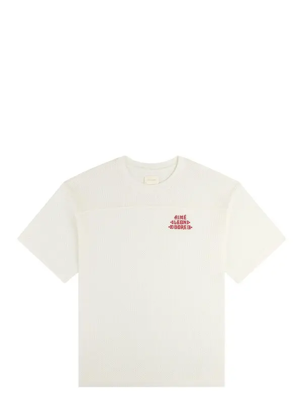 Aimé Leon Dore Pointelle Stacked Logo T-shirt - White