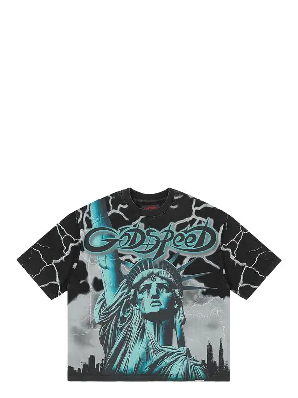 GODSPEED Graphic Print T-shirt - Grey