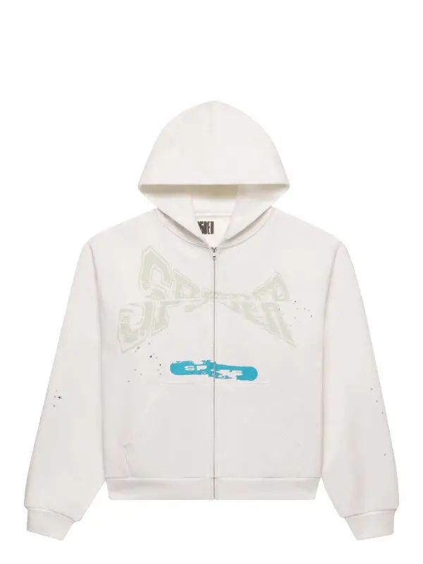 SP5DER T&f Zip Up Hoodie - White