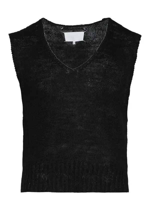MAISON MARGIELA V-neck Knit Gilet - Black