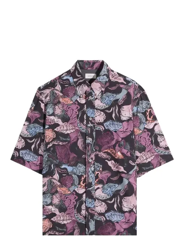LEMAIRE Printed Short Sleeve Shirt - Black