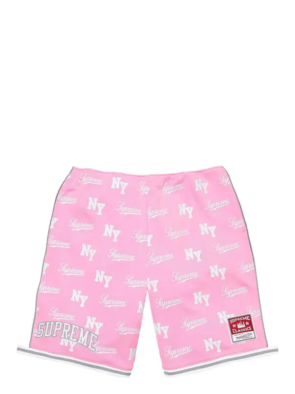 Supreme X Mitchell & Ness Monogram Shorts - Pink
