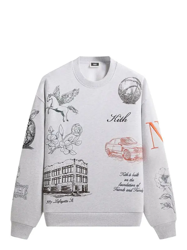 Kith New York To The World Nelson Crewneck - Grey