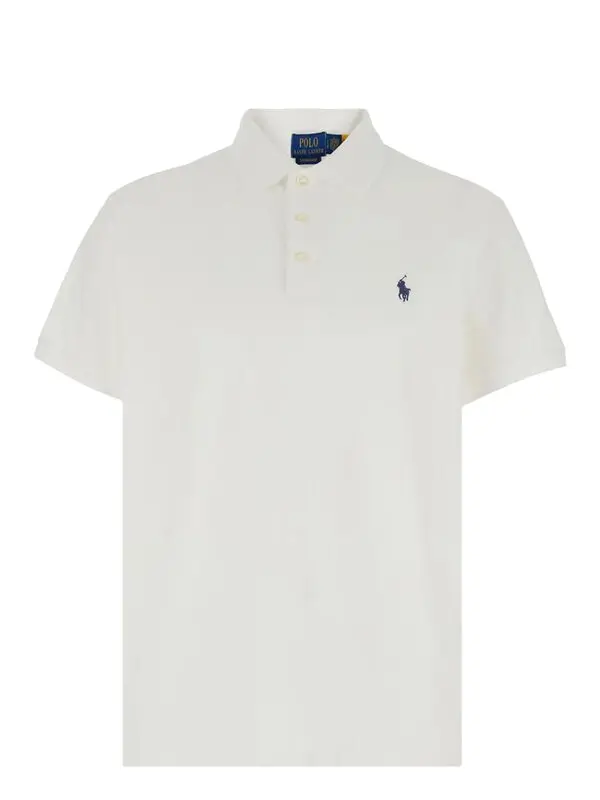 Polo Ralph Lauren Short Sleeve Honeycomb Textured Cotton Polo - White