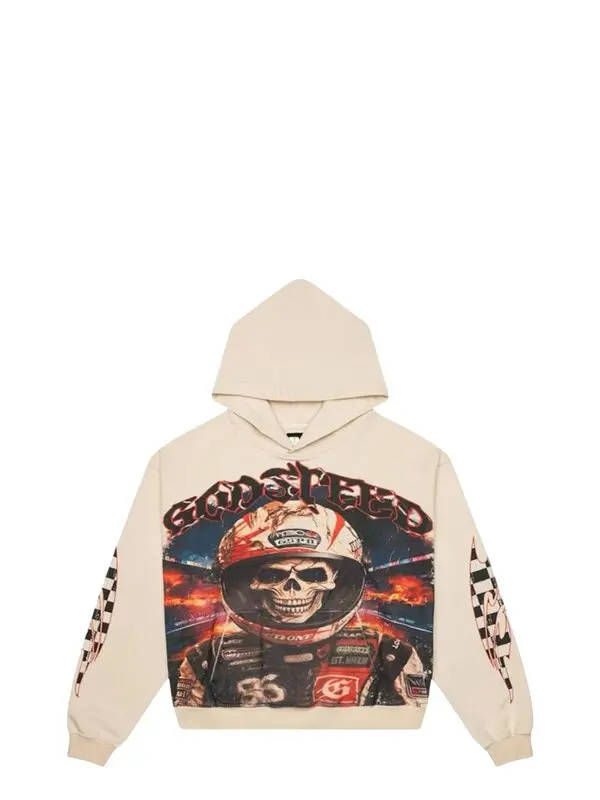 GODSPEED Racer Graphic Hoodie - Tan