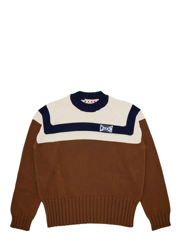Marni Striped Roundneck Sweater - Brown