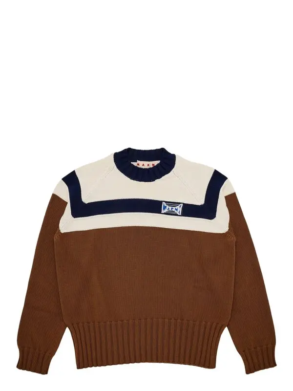 Marni Striped Roundneck Sweater - Brown