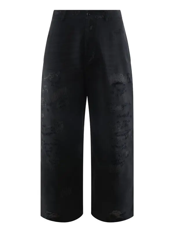 Acne Studios Regular Fit Mended Trousers - Black