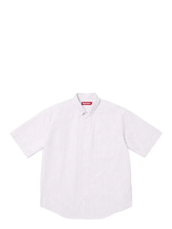 Supreme Oxford Stripe Short Sleeve Shirt - White