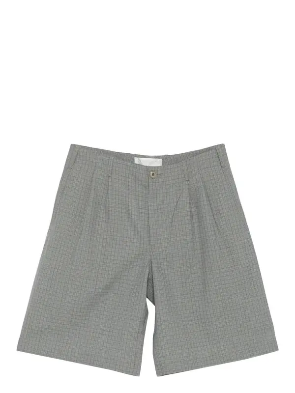 Our Legacy Frosted Moss Check Ponte Shorts - Green