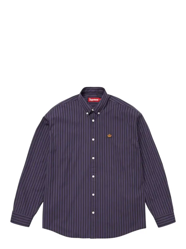 Supreme Striped Button-up Shirt - Purple